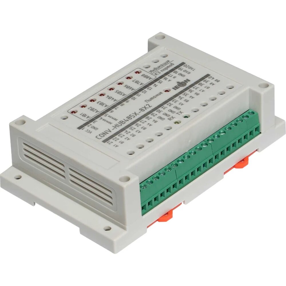 IECON RS485 HUB на 8 портов, в корпусе, питание 24VDC. CONV-HUB485X-8X2