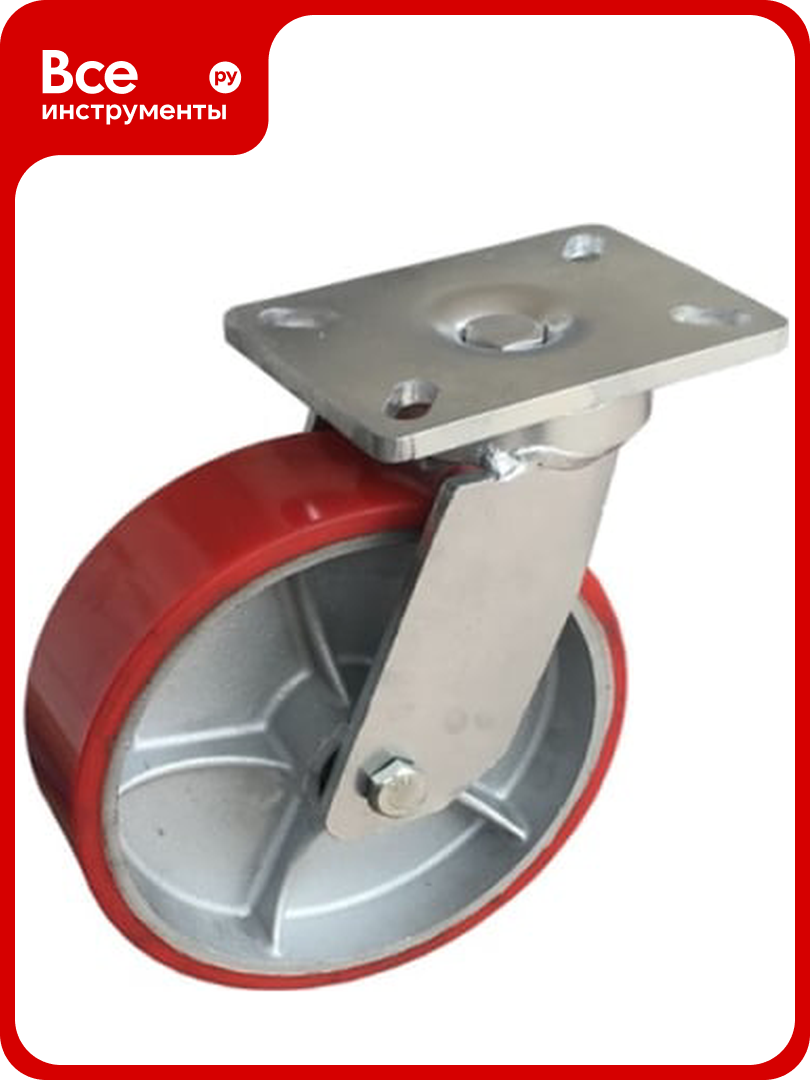 Колесо большегрузное сверхмощное полиуретановое поворотное 8060-01-PCI 150 мм MFK-TORG 1053150 ТГ