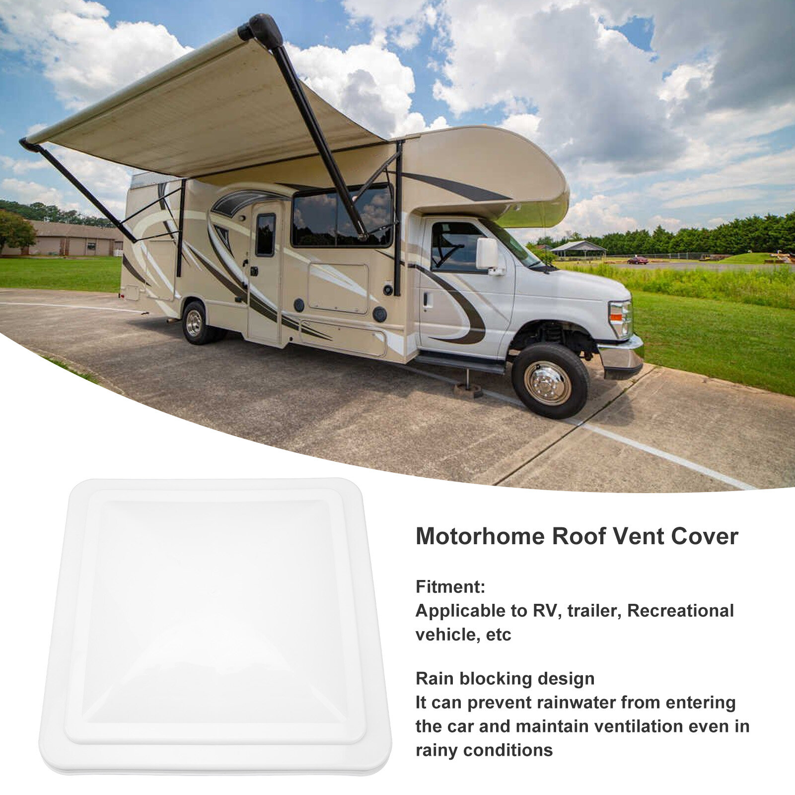 Вентиляционная крышка на крышу автодома, верхняя вентиляционная крышка прицепа, крышка вентиляционного отверстия на крыше для кемпера, прицепа, вентиляционная линия белого цвета