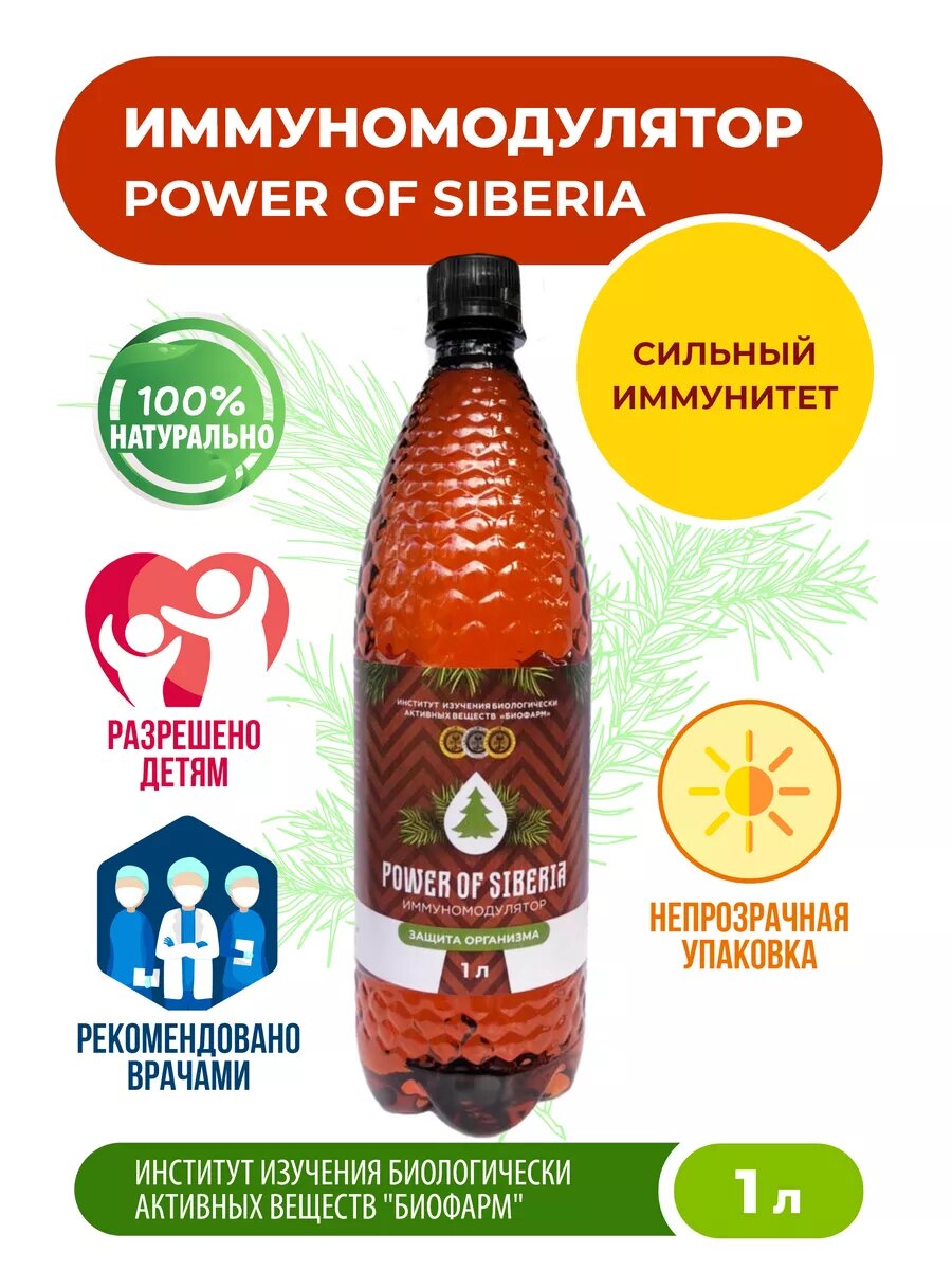 Иммуномодулятор Power of Syberia, 1 л, хвойный экстракт, для иммунитета