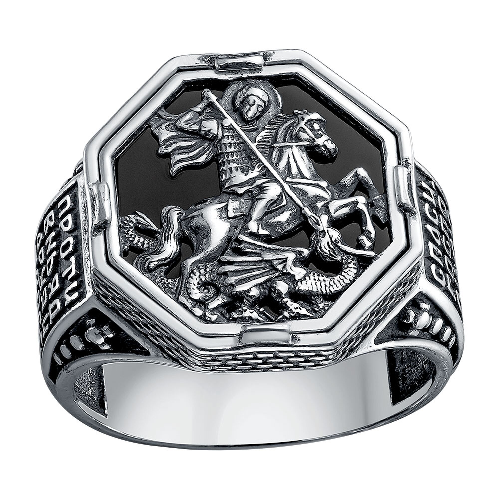 Кольцо, серебро, 925 проба, чернение, оникс