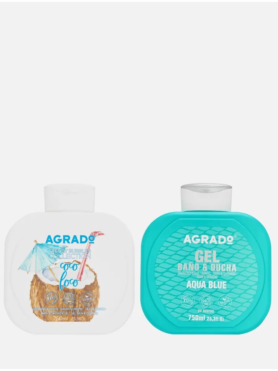 Набор гелей для ванны AGRADO aqua blue + coco loco, Адвент