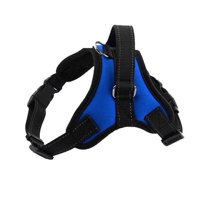 Heavy-duty metal d-ring for leash comfortable and breathable dog vest blue l