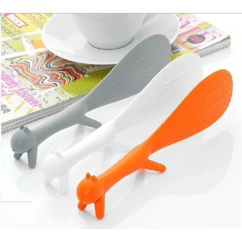 Пластиковая ложка для риса в форме белки