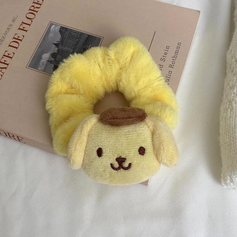 Мягкая резинка для волос в виде мультяшной собачки с корицей, повязка на голову My Melody, резинка для волос, аксессуар для волос, желтая собачка Пудинг.