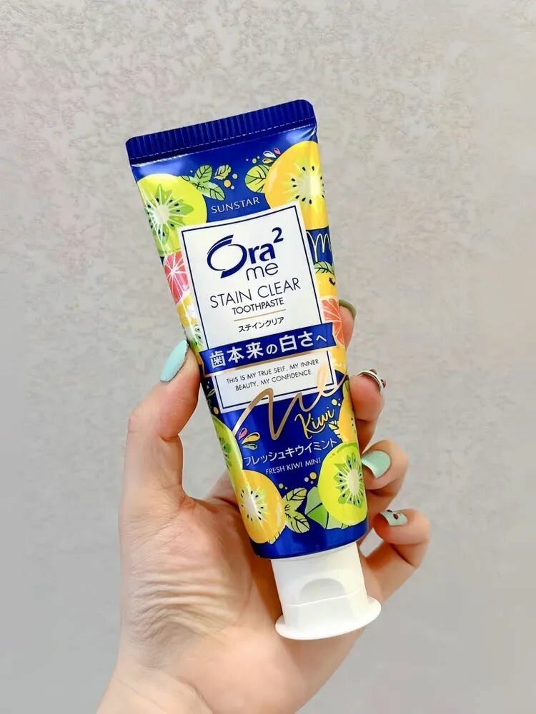 SUNSTAR Ora2 STAIN CLEAR TOOYHPASTE Fresh Kiwi Mint Японская отбеливающая зубная паста 130гр.
