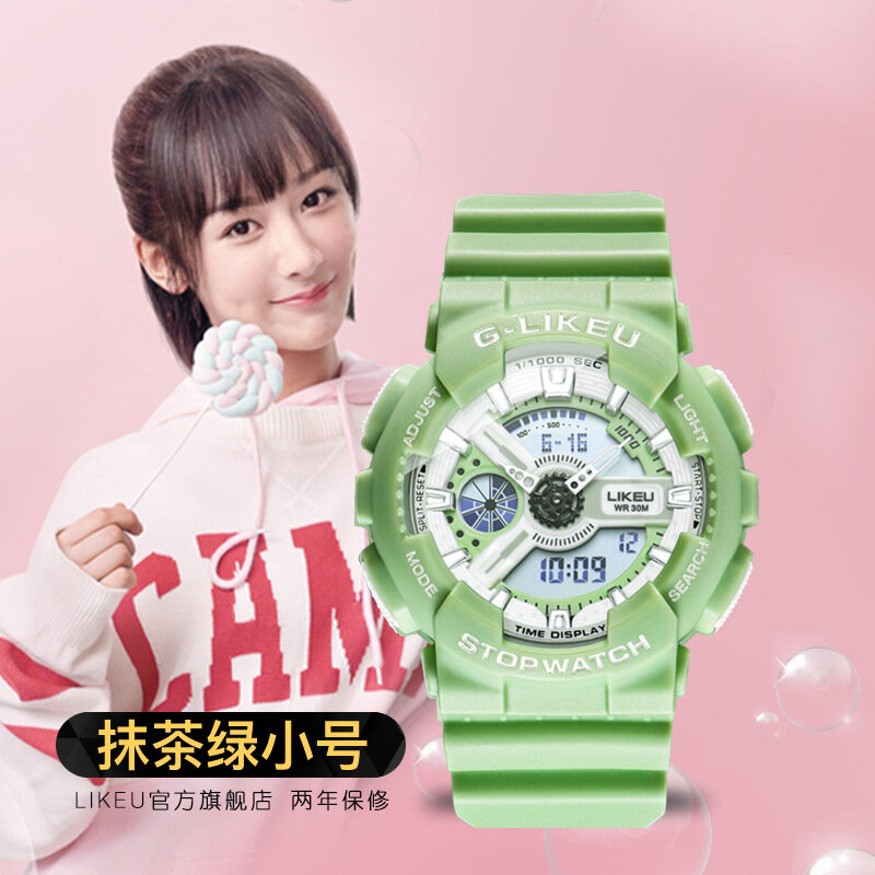 Часы в стиле TikTok для женщин, спортивные водонепроницаемые светящиеся электронные часы для учащихся средних и старших классов, элегантные часы для девочек