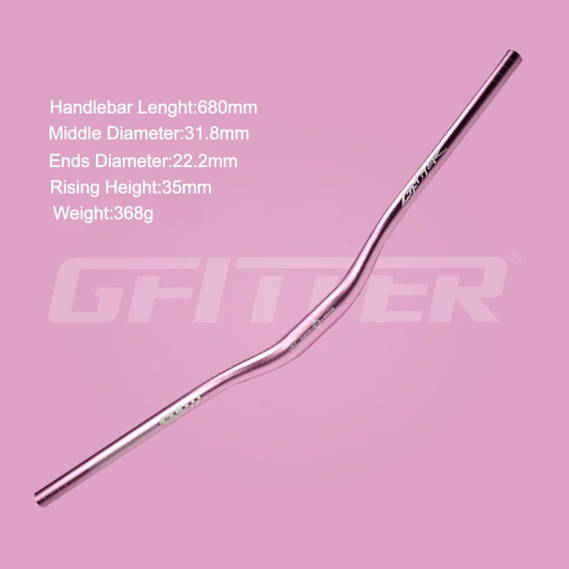 Руль MTB розовый 680mm, Rising Height: 35mm