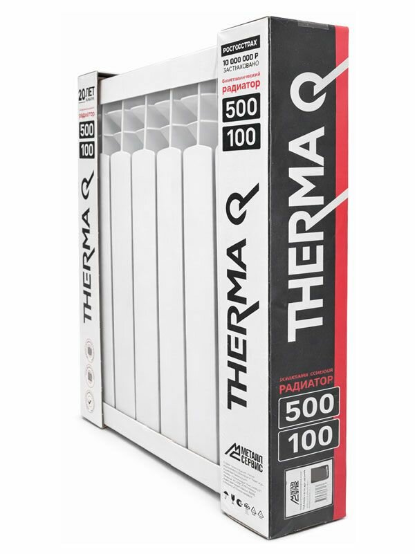 Радиатор биметаллический МС THERMA Q ECO 500/100 7 секций 1113Вт (пр-во Россия)