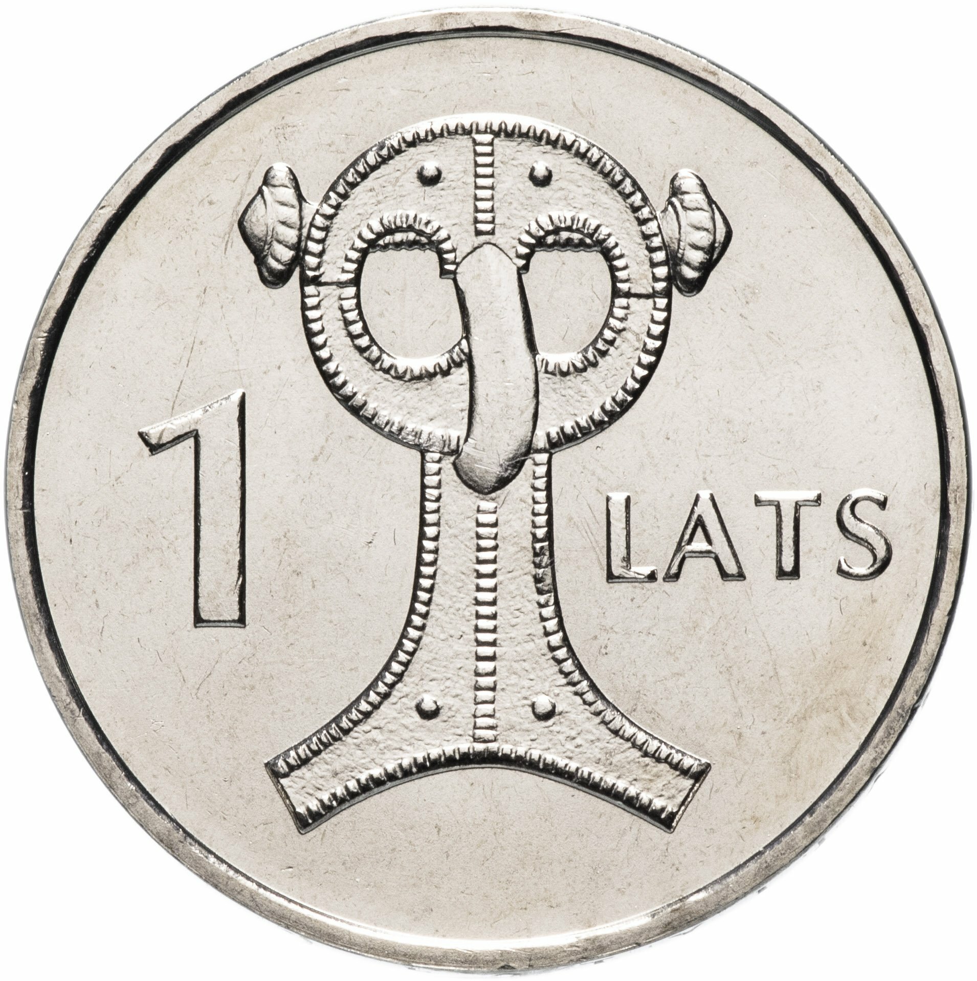 Латвия 1 лат 2007 "Сова Сакта", Мельхиор медь-никель, в сохранности UNC