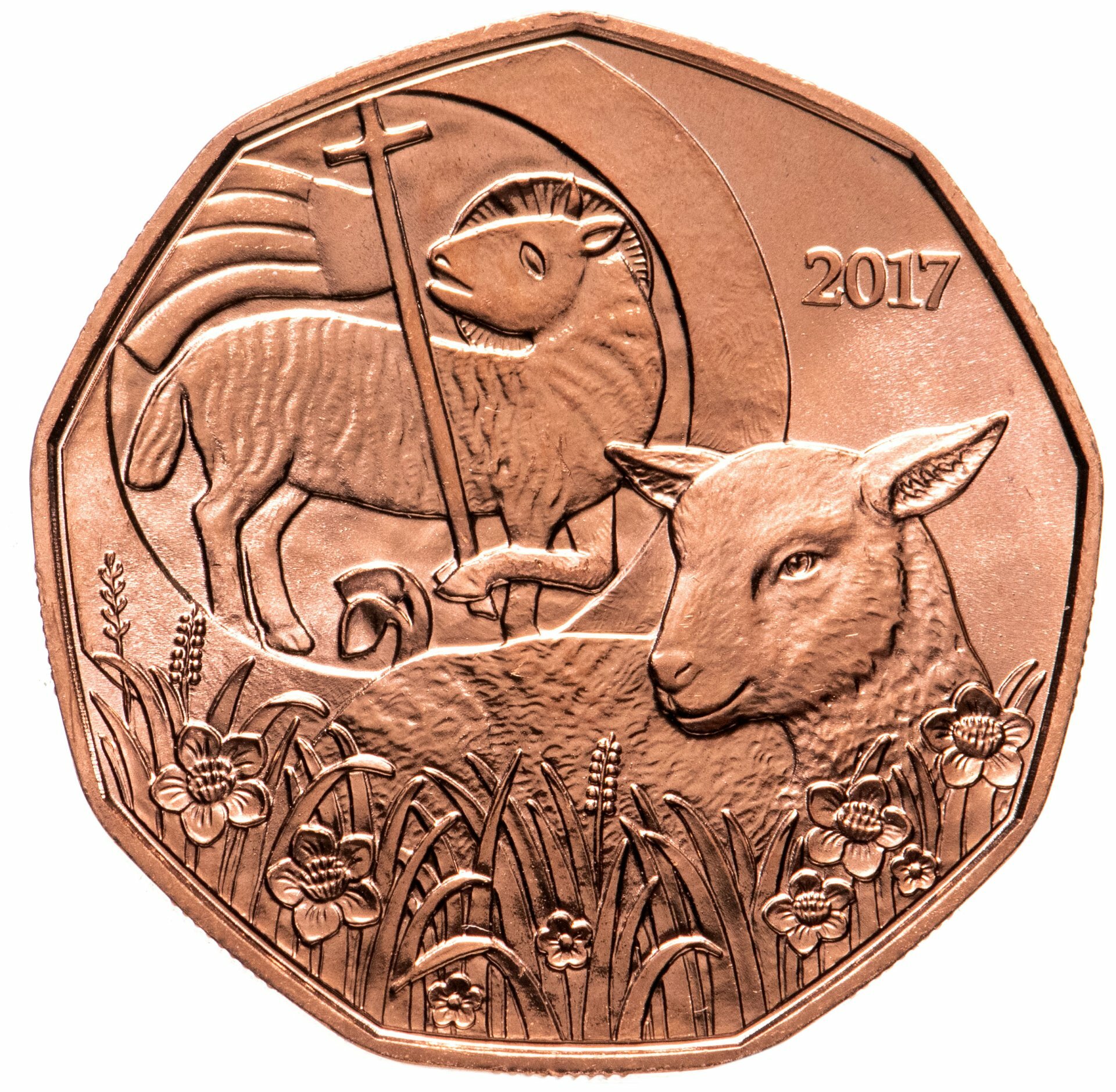 Австрия 5 евро euro 2017 "Пасхальный агнец", Медь, в сохранности UNC