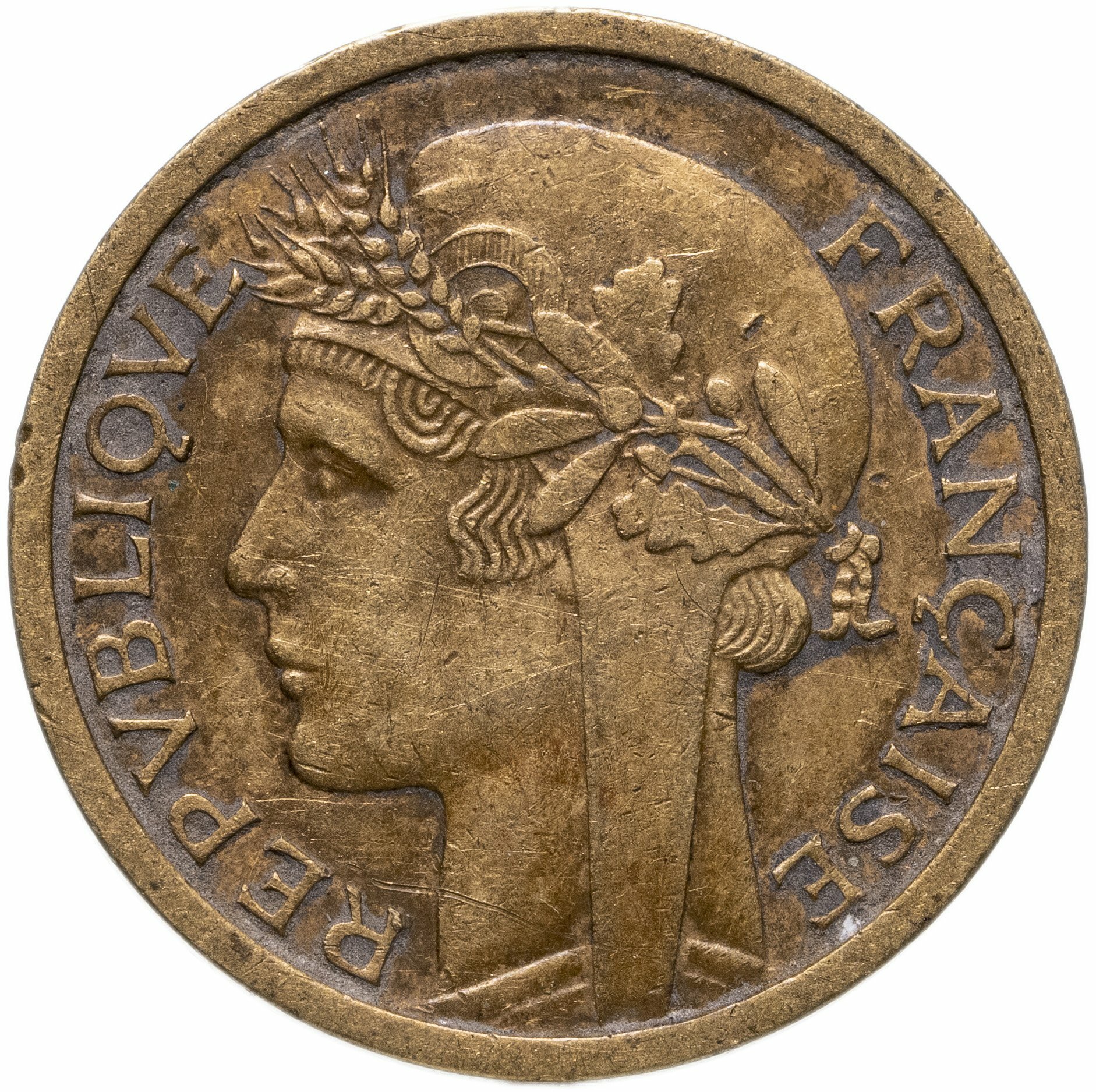 Французская Западная Африка 1 франк franc 1944, Бронза, в сохранности VF-XF