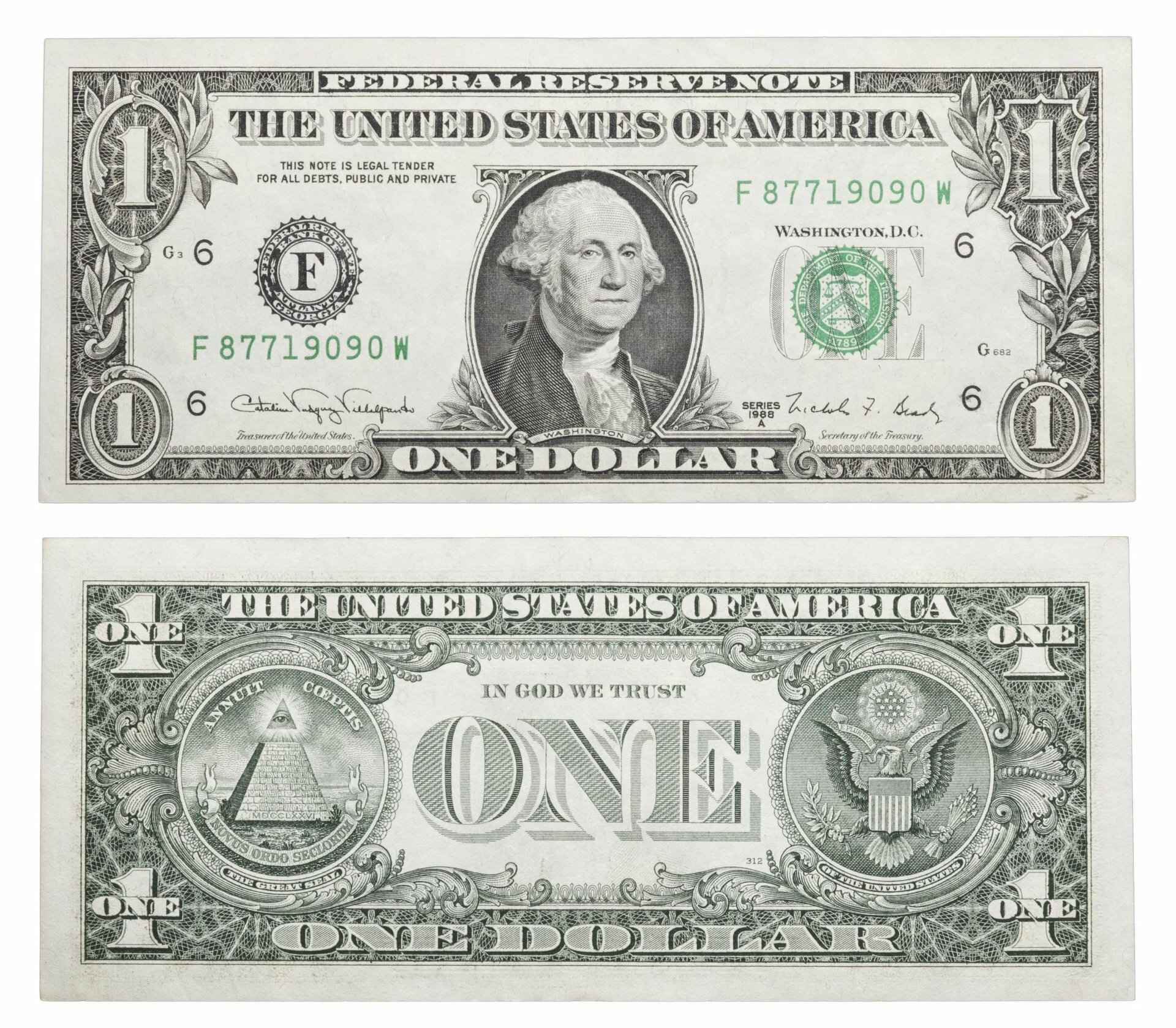 США 1 доллар 1988A Pick 480b F-Атланта