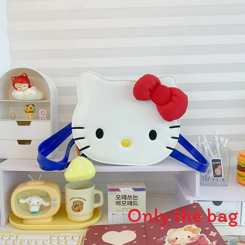 Hellokitty pu сумка на плечо с принтованным узором и открытым внешним карманом для ежедневного использования крупная белый