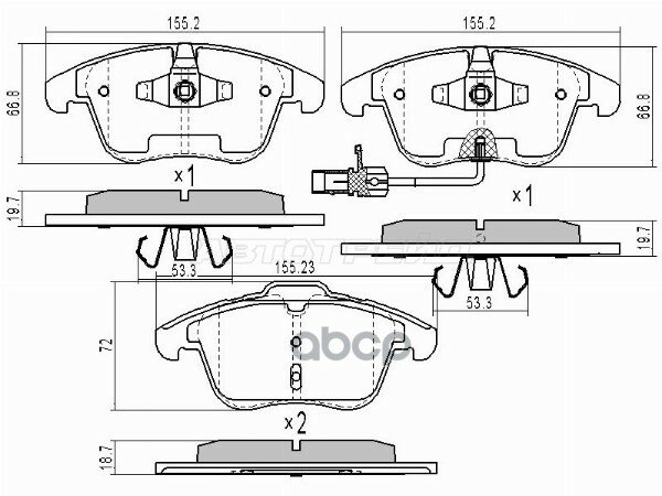 Колодки тормозные (Спереди) Audi A4 08-15 / A5 07-16 Sat арт. ST-8K0 698 151 F