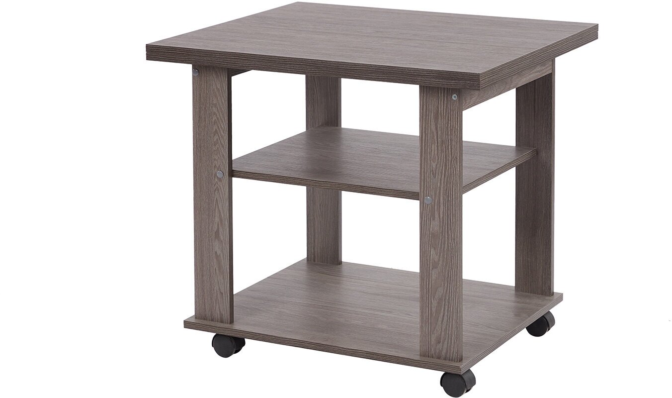 Журнальный стол раздвижной Hoff Консул, 70х65х60 см, с двумя полками, цвет ясень анкор тёмный