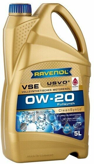 Моторное масло RAVENOL VSE SAE 0W-20 (5л) Ravenol арт. 4014835862098