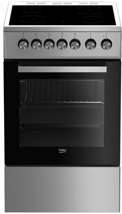 Плита Beko FSS 57100 GX, электрическая, 4 конфорки, 7700 Вт