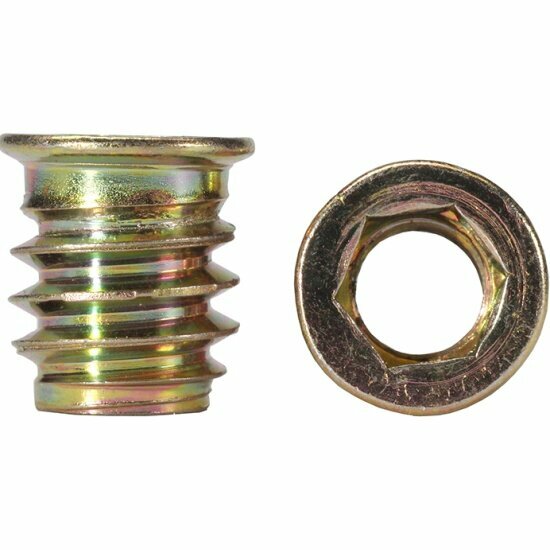 Резьбовая втулка с буртиком Woodwork 990.08.15, M8 L=15, 100 шт.