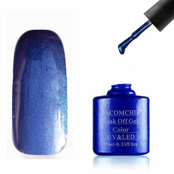 Гель-лак LACOMCHIR NC102 синий с микроблеском, 10 мл