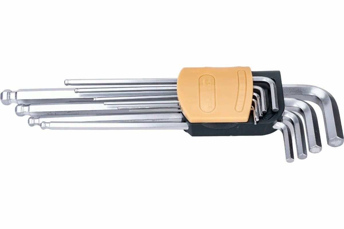 Набор ключей шестигранных RF-5102XLB: с шаром экстрадлинных 1.27-10мм 10пр. ROCKFORCE