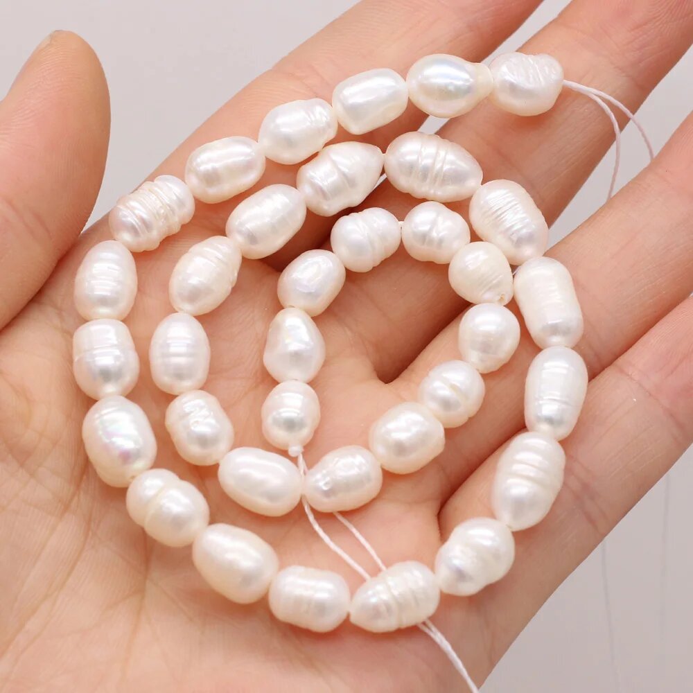 Натуральные жемчужные бусины рис 5-6 мм 8-9mm-30pcs, White