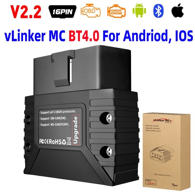 Vgate Vlinker MC V2.2 iCar Pro Bluetooth 4.0 WIFI OBD2 Сканер для Android IOS Автоматический считыватель кодов OBDII Инструмент PK V1.5 ELM327 vlinker BT 4.0