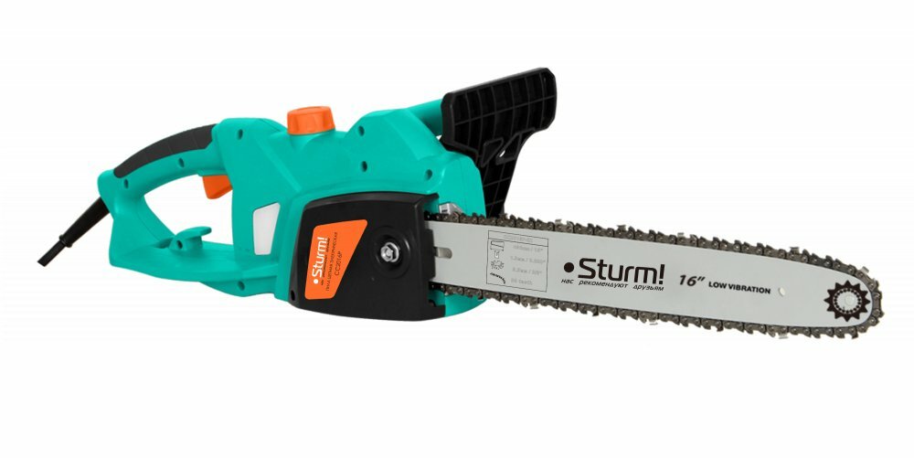 Цепная пила электрическая Sturm! CC2016P, поперечный двигатель, 2.0кВт, шина 16"(405 мм)