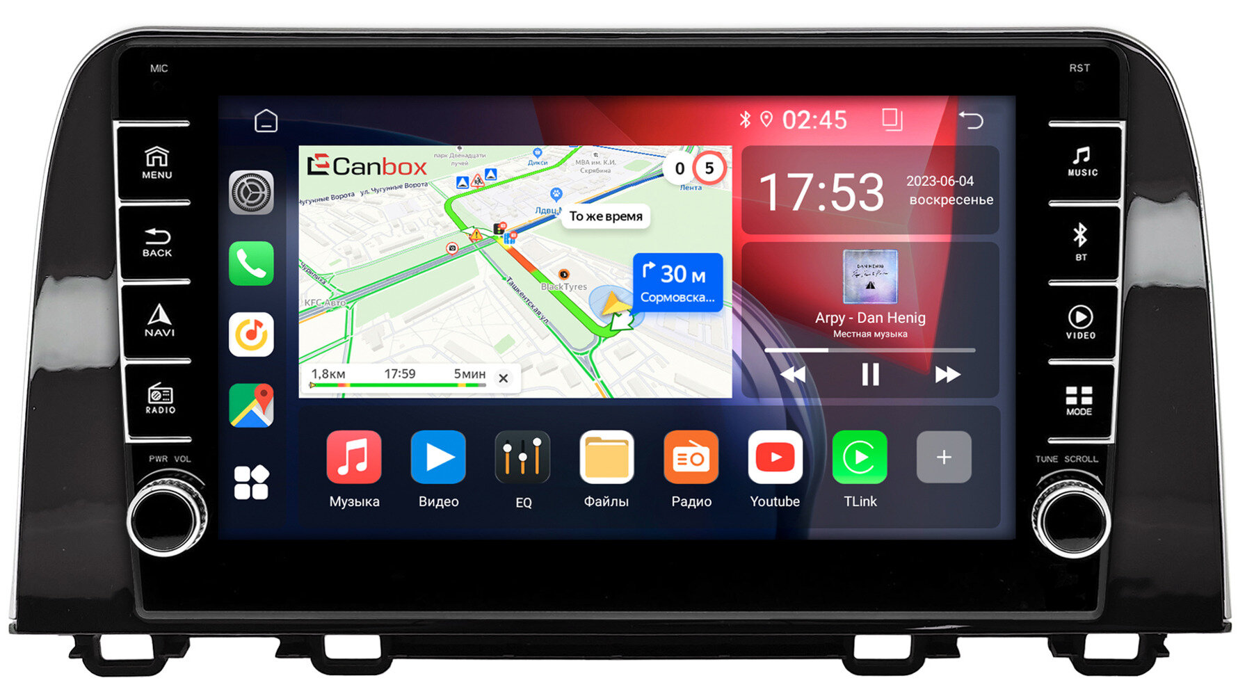 Штатная магнитола Canbox BGT9-766 для Honda CR-V 5 2016-2024, Breeze 2019-2022 2/32 Android 10 (IPS, DSP, CarPlay)