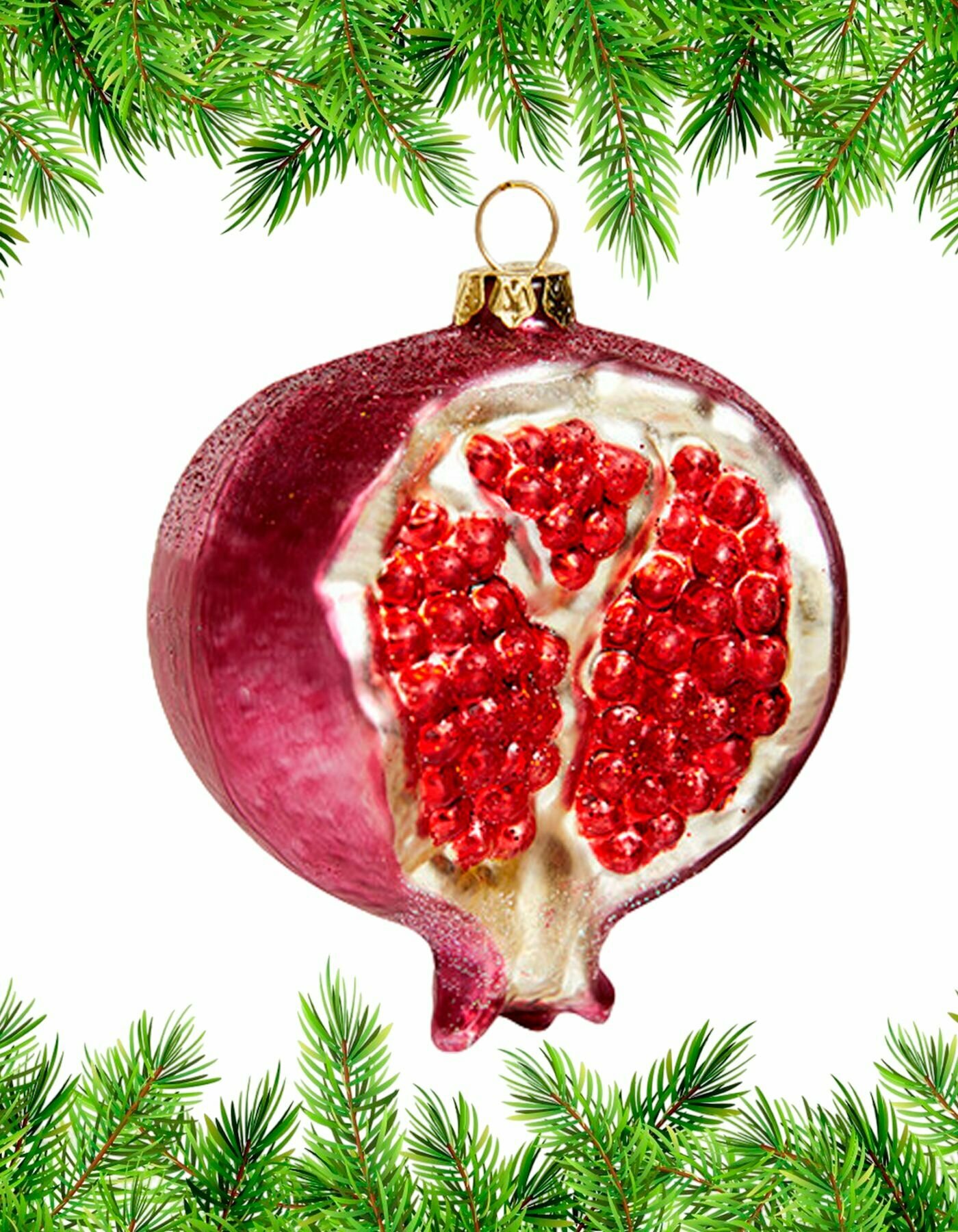 Игрушка на елку Гранат Королевский 8см