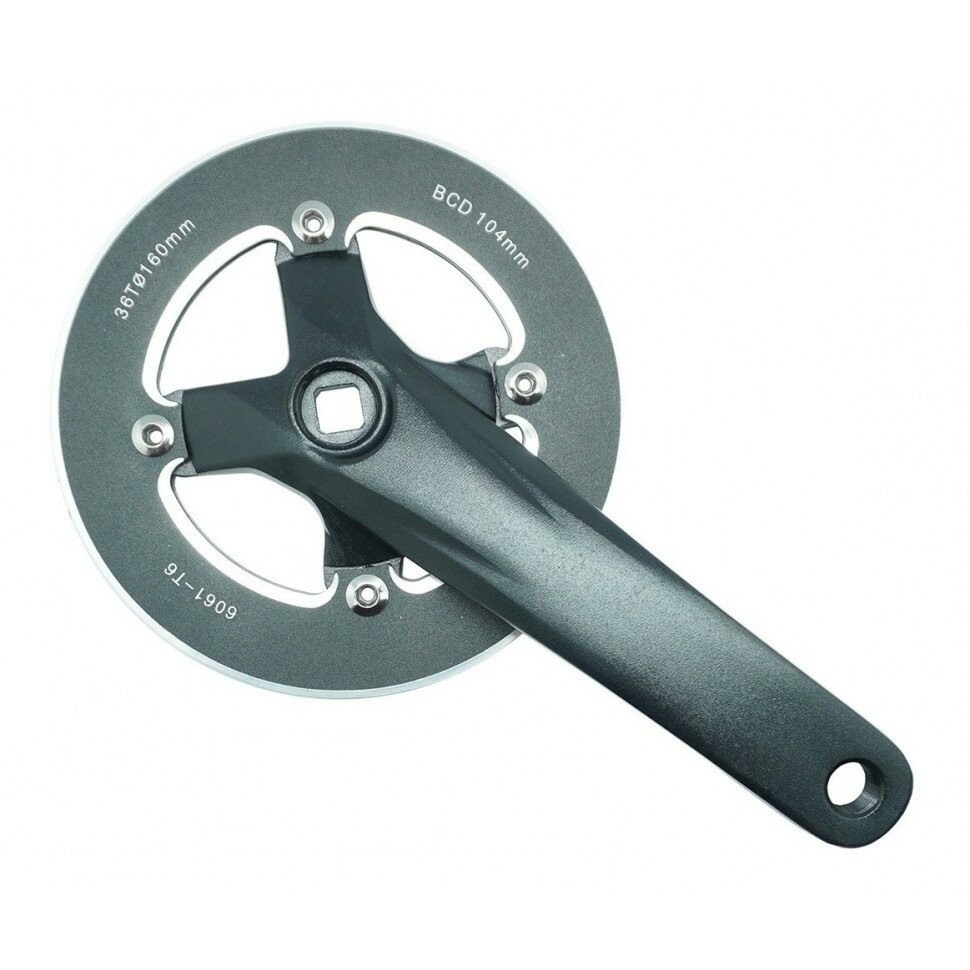 Система HDL-LFC113 совм: 9S/10S, шатуны алюминиевые 170мм чёрные, ромб, звезда 36T, сталь, BCD 104мм, с алюминиевой защитой, линия цепи 46,5мм