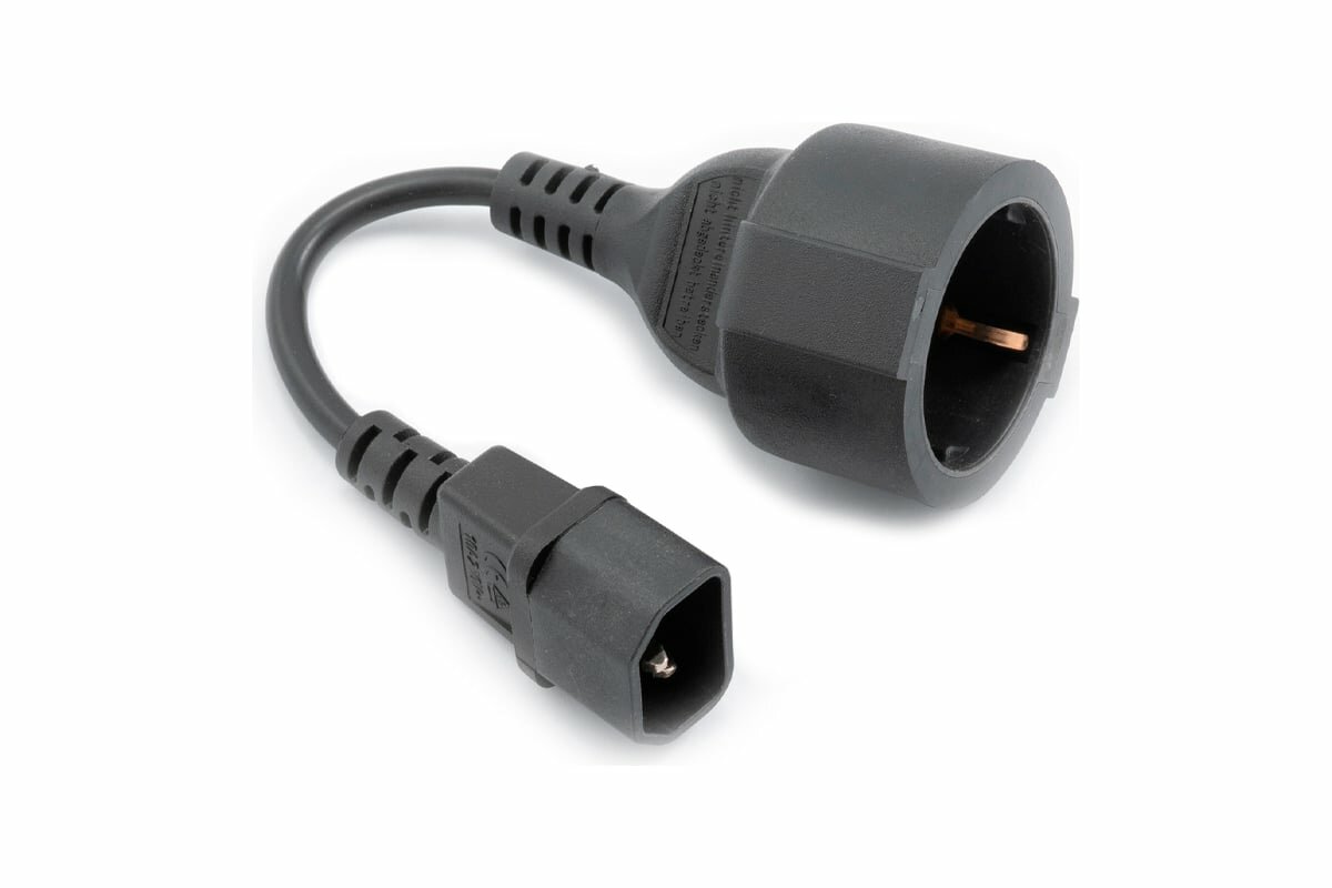 A1 Адаптер питания CEE 7/3-C14 0.15 м 3x0.75 мм² 2200 Вт чёрный EU кабель для ПК