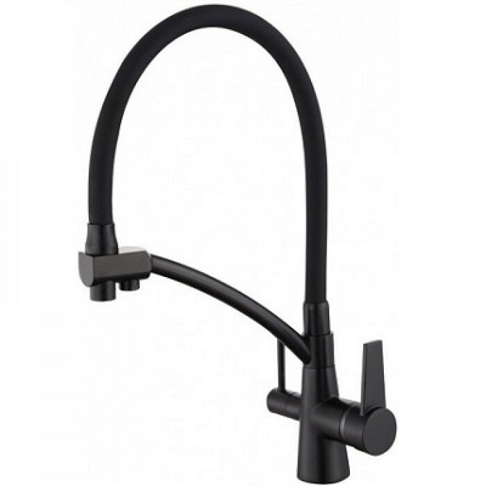 Смеситель ViEiR V15007, для кухни, чёрный, латунь, с фильтром