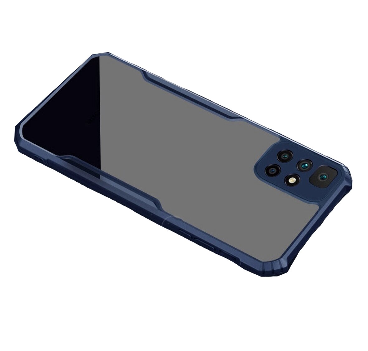 Задняя панель-чехол-накладка Чехол. ру для Xiaomi Redmi 10 из силикона прозрачная с синей окаемкой