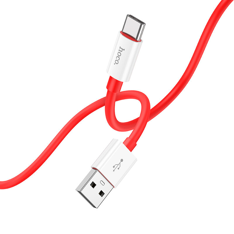 USB Кабель Type-C, HOCO, X87, силиконовый, 1м, красный