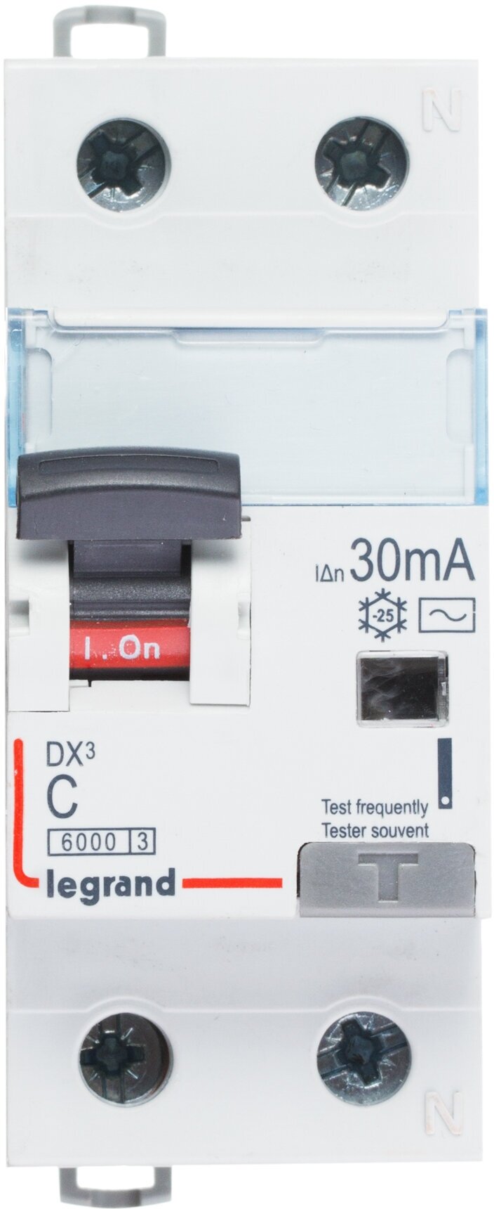 LEGRAND Дифференциальный автомат АВДТ DX3 25А/ 30мА 2P C25 тип AC (Legrand) 07888 (411004)