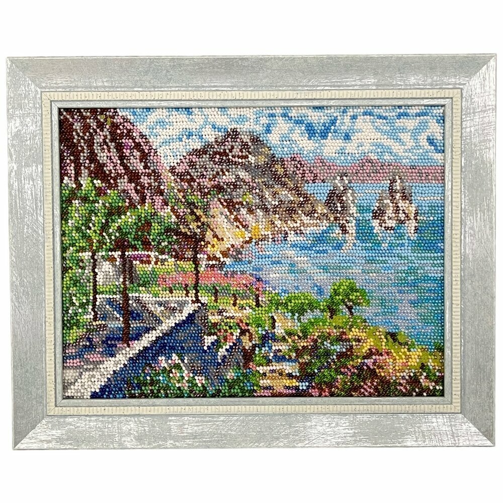 Картина из бисера "Лазурный берег" 2015-2020 гг. Россия