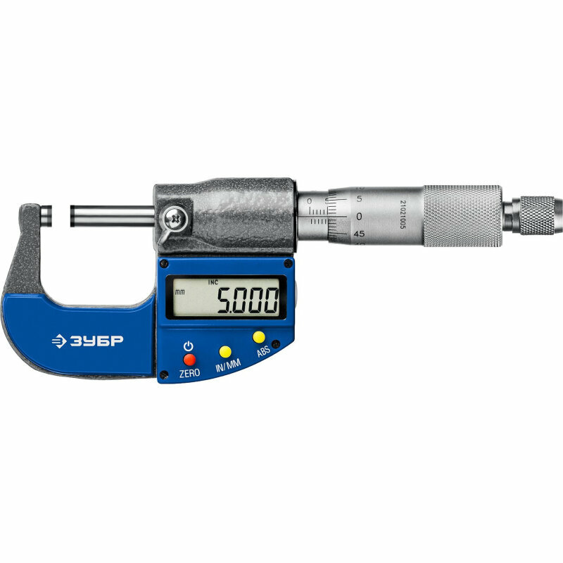 Микрометр цифровой гладкий ЗУБР МКЦ 25, 0 - 25 мм (34482-25), 2092795