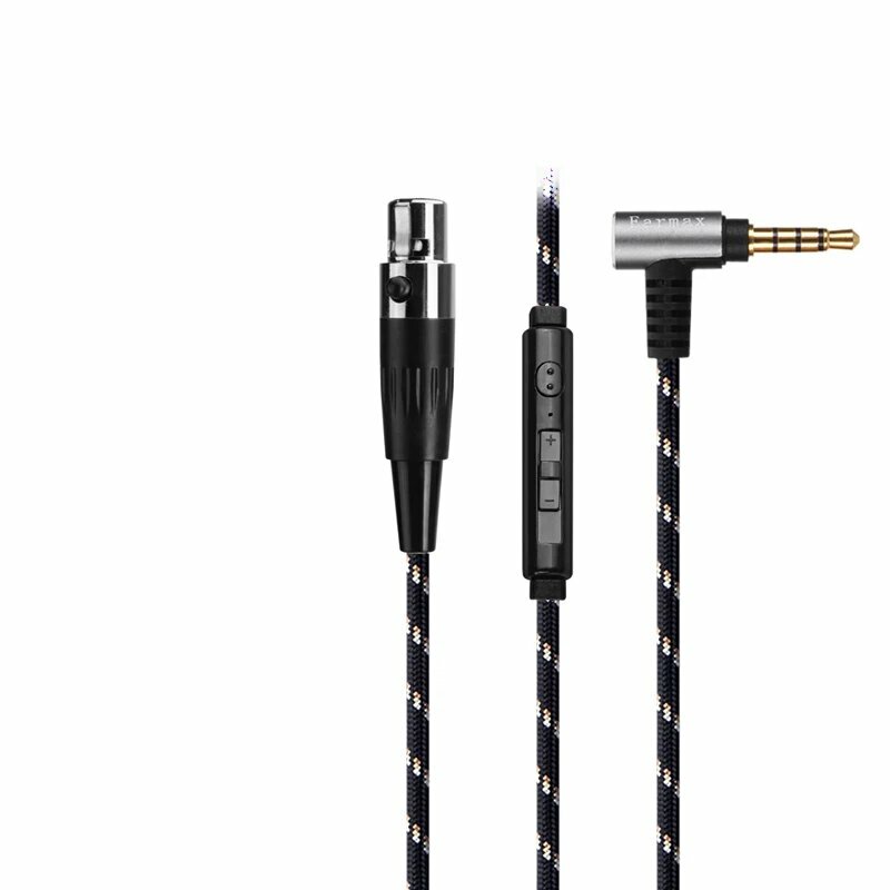 Earmax Нейлоновый аудиокабель с микрофоном для наушников Beyerdynamic черный