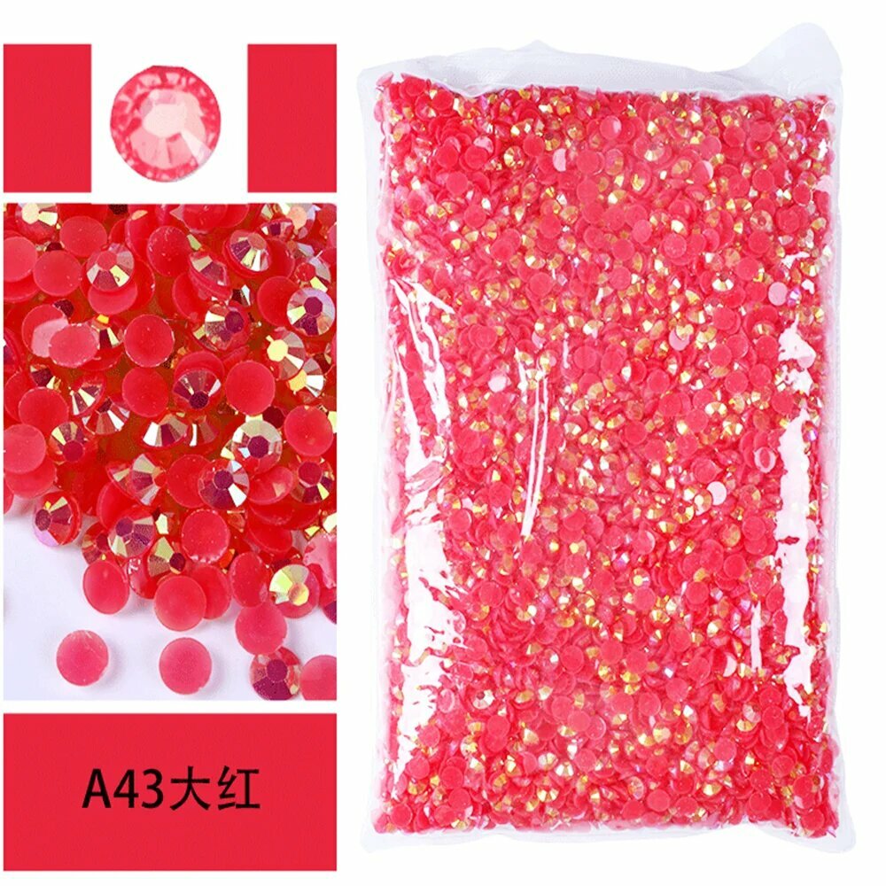 Смоляные стразы AB цвета 2-6 мм для декорирования Красный, 3mm 10000pcs, Red AB