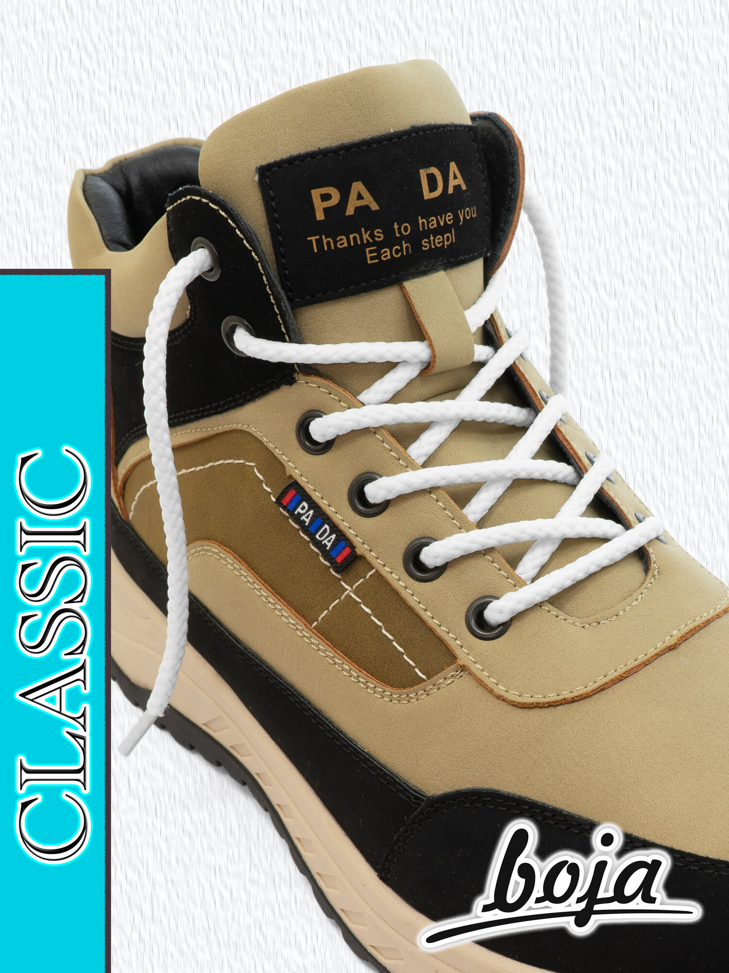 Шнурки для обуви BOJA (ЭФА), круглые, белые, 120 см, для кроссовок; ботинок; кед; бутсов