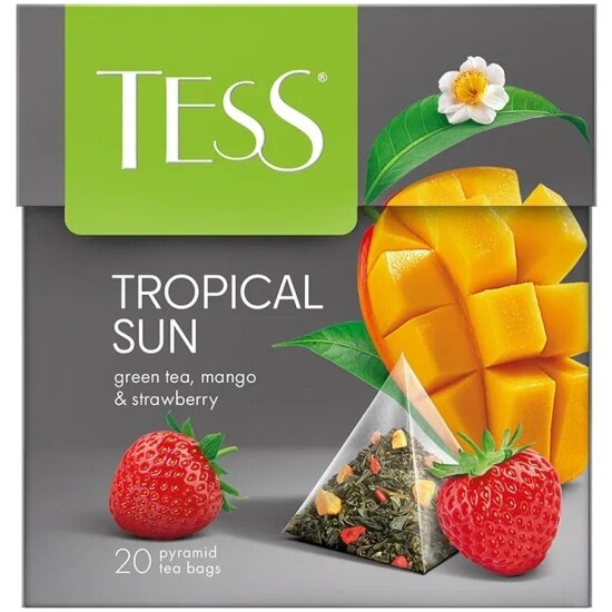 Чай Tess TROPICAL SUN зеленый ароматизированный, 20 шт, пирамидки