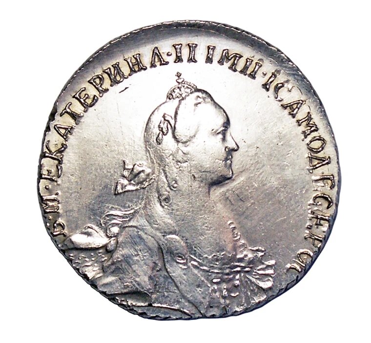 1 рубль 1770 СПБ-СА, брак смещение штампа сувенирная копия монеты, нумизматика, деньги для коллекции