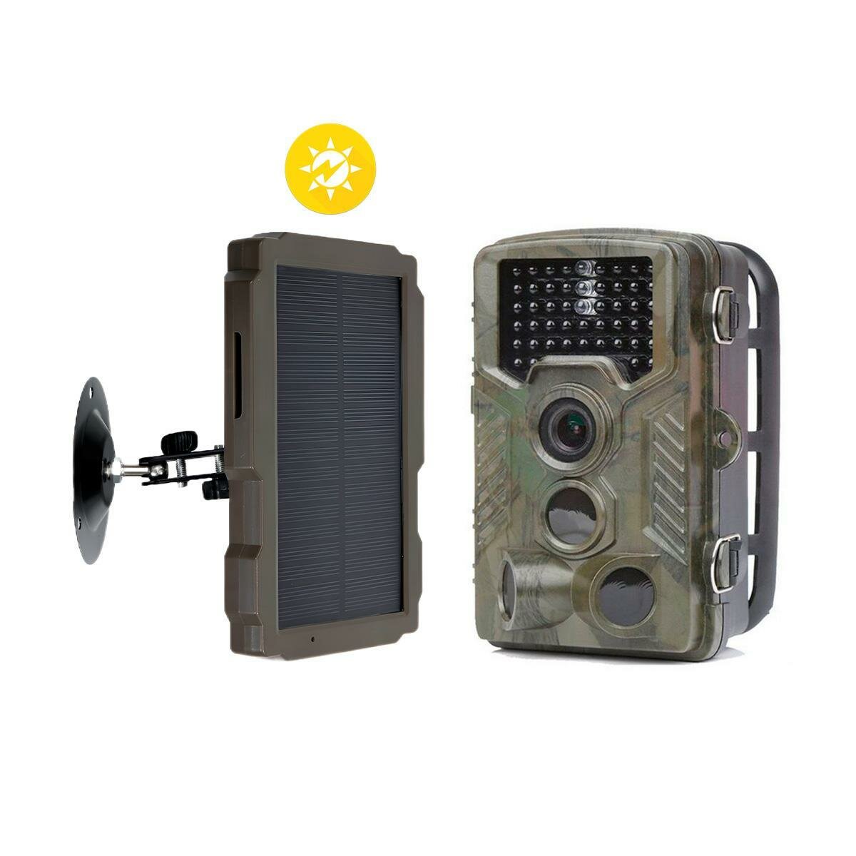 Фотоловушка для охоты с солнечной батареей Филин Mod: HC 800(A) (M55884FO) и SP-Dual-08 - уличные камеры с солнечными панелями. Фотоловушка Филин.