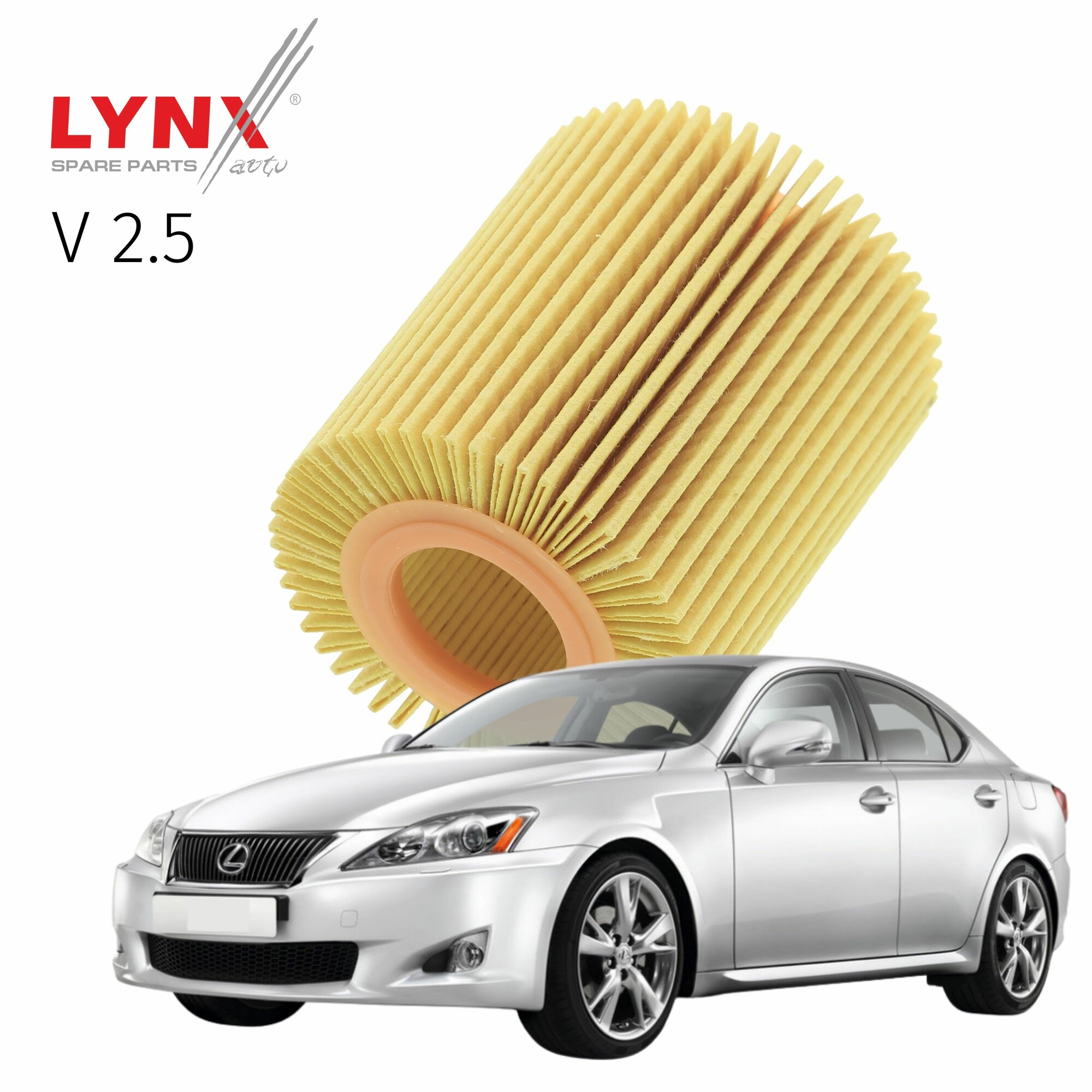 Фильтр масляный Lexus IS250 (2) / Лексус ИС250 2005 2006 2007 2008 2009 2010 2011 2012 2013 V2.5 4GR-FSE / 1шт LYNXauto