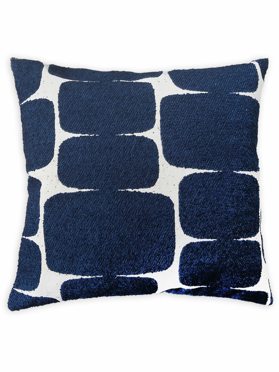 Подушка декоративная из букле Жираф Синий, 45х45см, наволочка с молнией