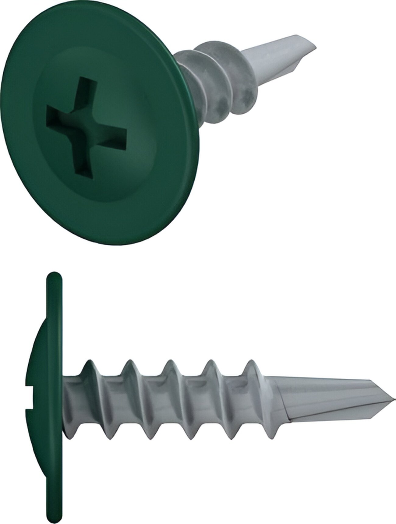 Саморез с прессшайбой STARFIX 4.2х19 мм цинк со сверлом RAL 6005 12000 штук SM-18343-12000