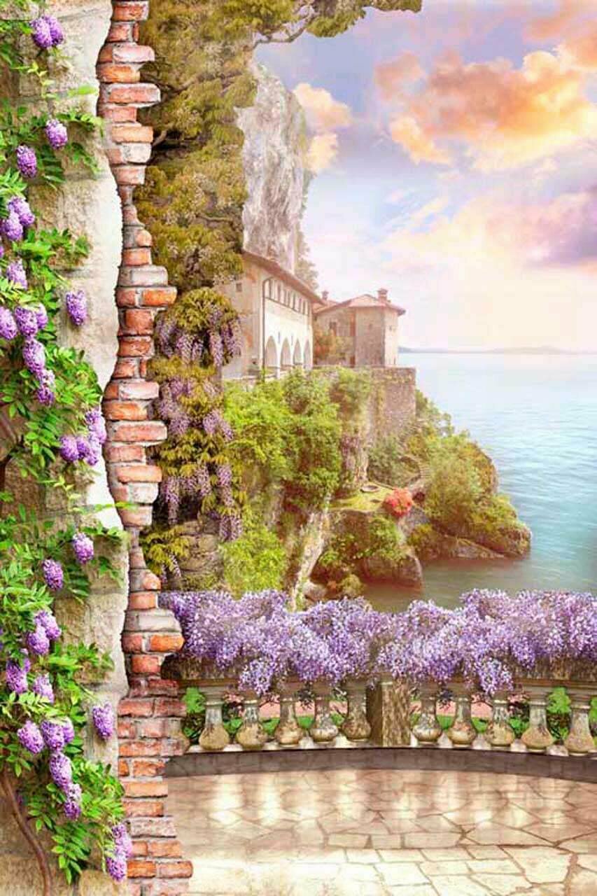 Фотообои Вид с балкона на скалы 6-013-L 300 х 200 см (ВхШ) Бесшовные, флизелиновые, влагостойкие обои MasterFresok