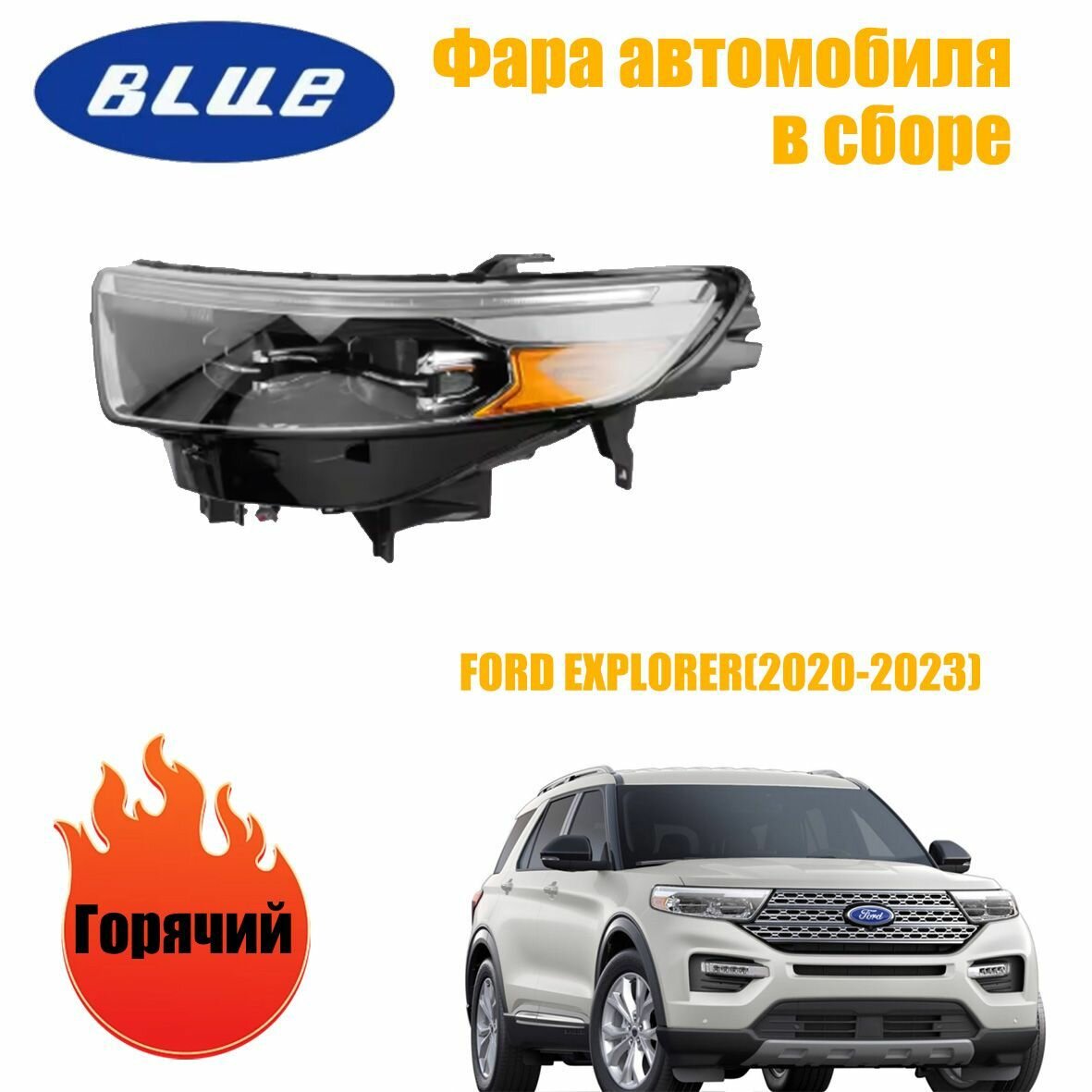 Фара передняя Ford Explorer 2020-2023 (LED, для американского рынка)