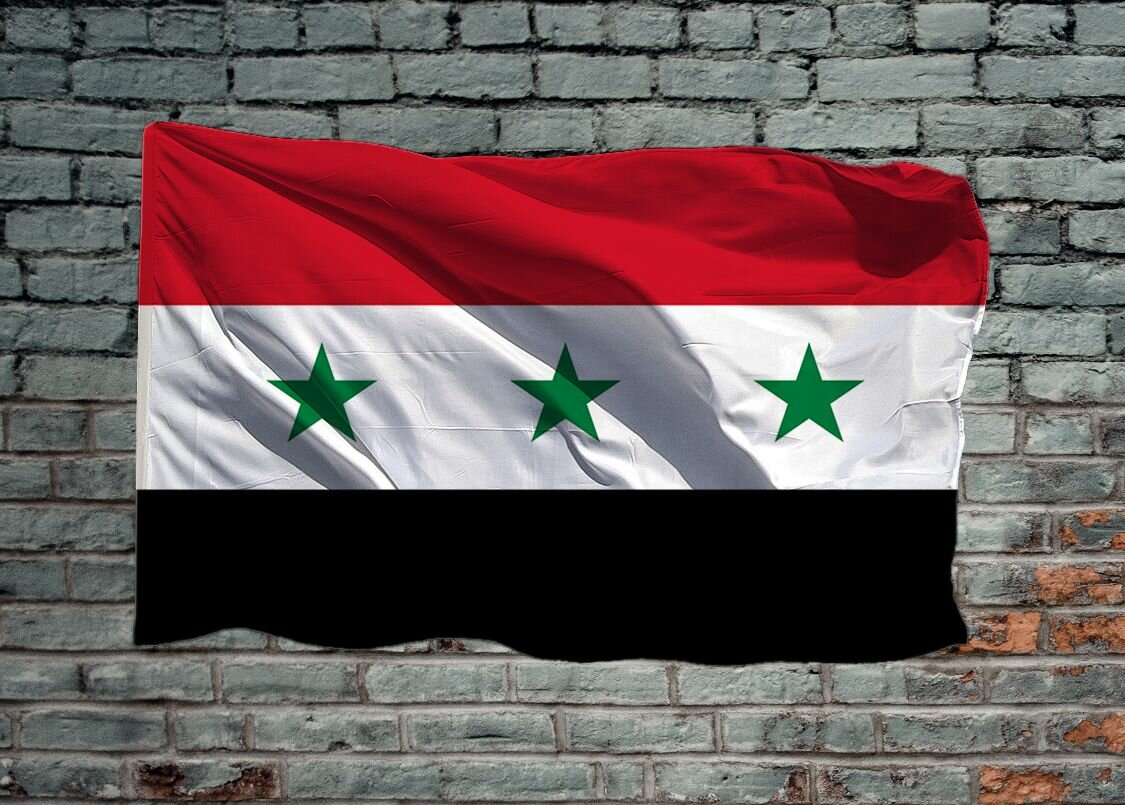 Флаг Сирии на шёлке для ручного древка